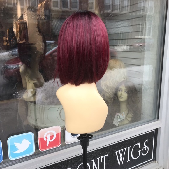 Accessories | Red Wine Burgundy Bob Lace Wig 220 Hairstyle New | Poshmark
